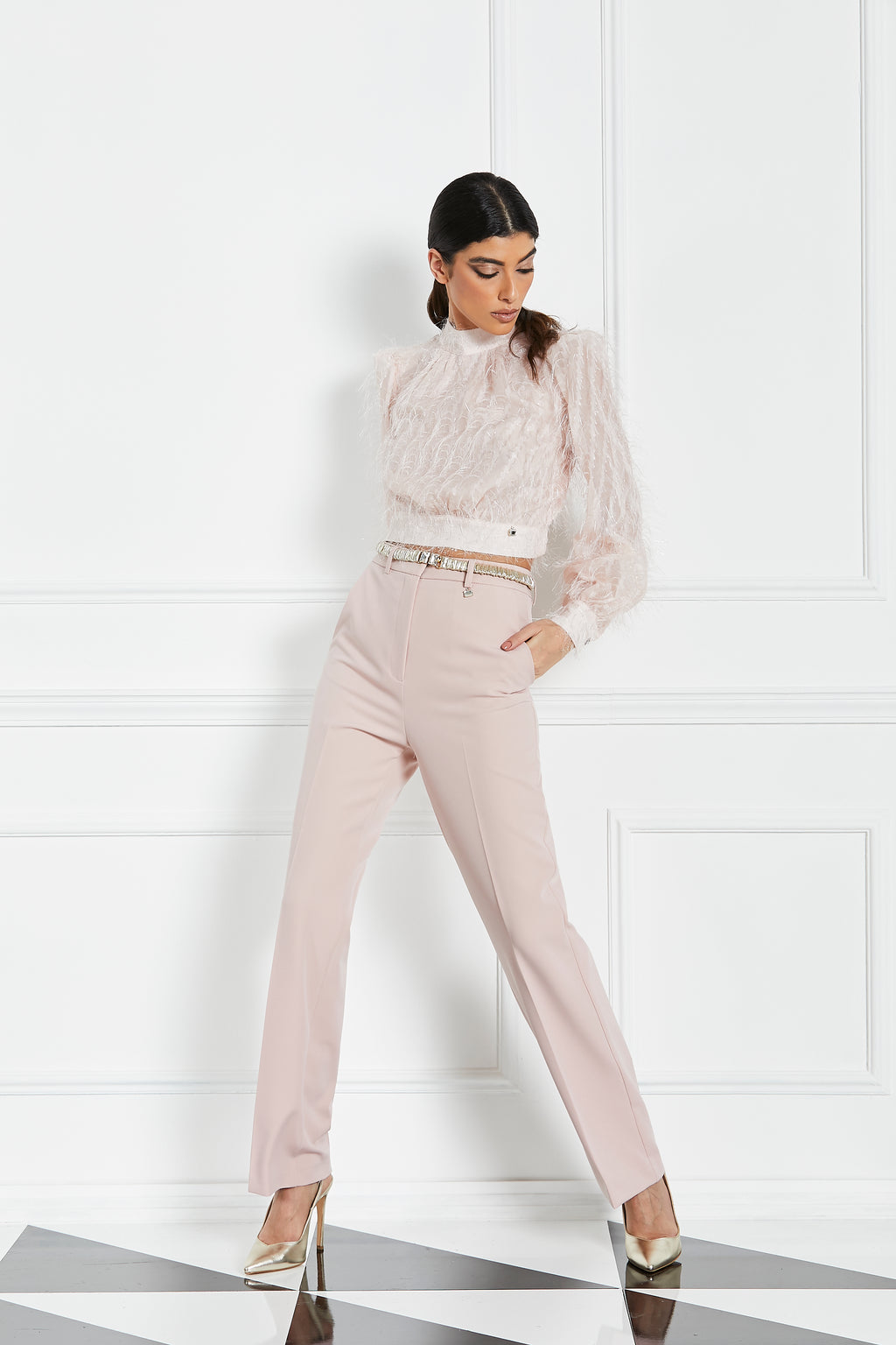 Panta TJUBE vita alta con tasca filetto retro – Relish