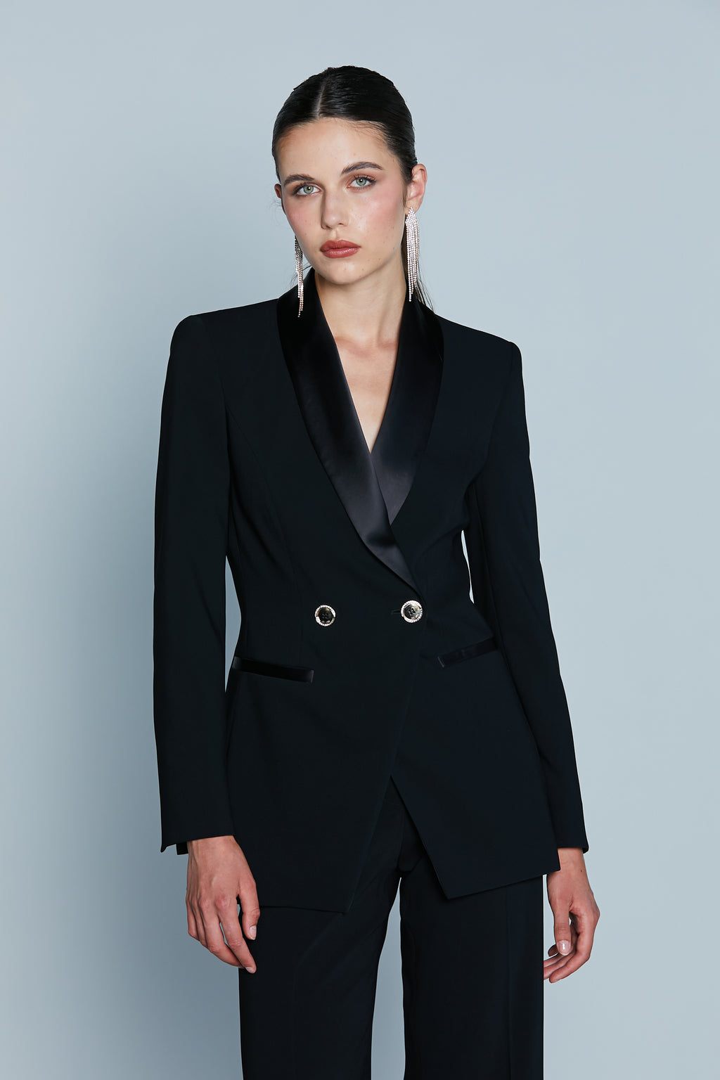 Giacca CELESTINO Spac con Revers Raso più Bot.Gioiello Strass più Ts.F ...