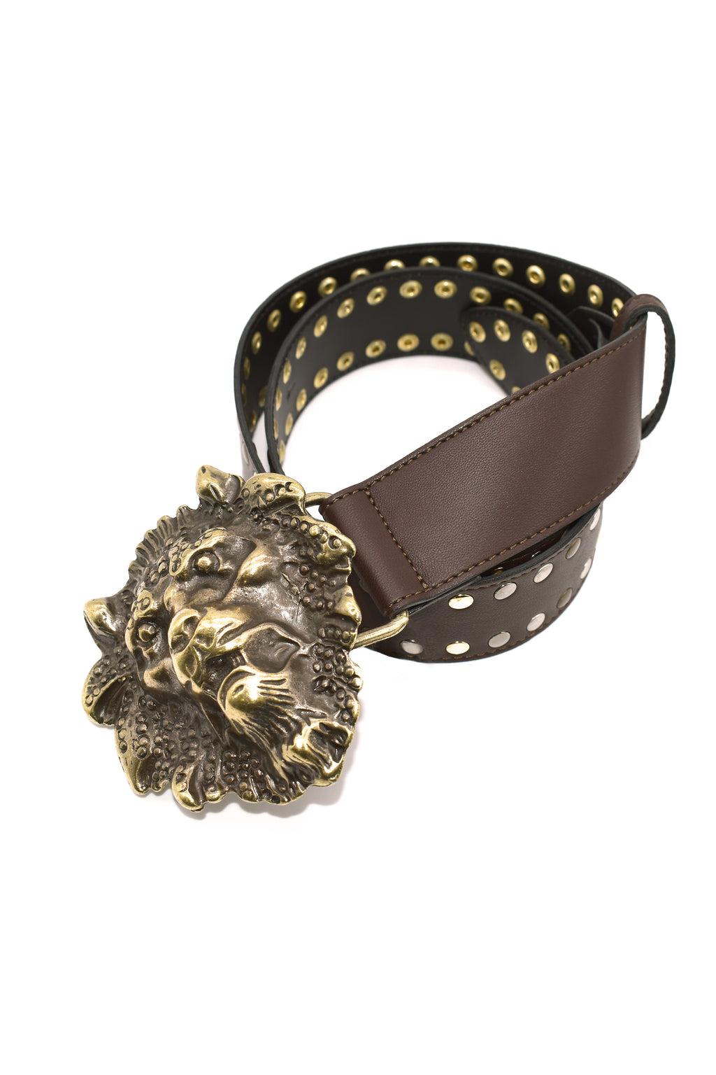 CRET belt with studs and eco-leather lion buckle – Relish